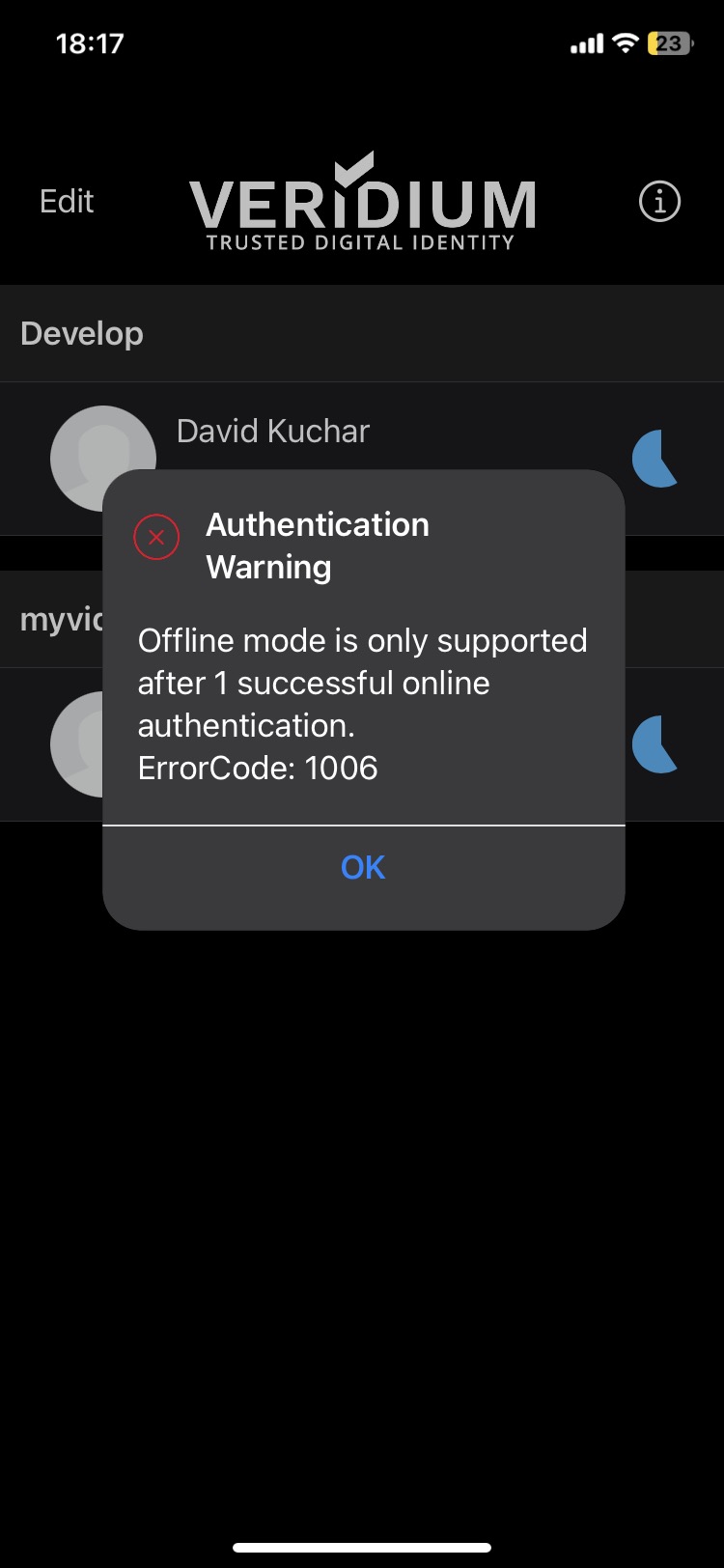 QR Offline authentication doesn't work